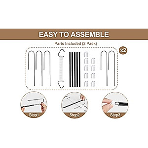 DEMKICO Pants Hangers Space Saving, 2 Pack Anti-Slip Design Stainless Steel Multifunctional Clothes Pants Hangers, Closet Organizers and Storage for Pants Jeans Scarf Skirts Trousers