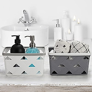 ZOOFOX Set of 8 Mini Plastic Baskets for Organizing, 8.5" x 6.1" x 4.7" Pantry Organizer Basket Bins for Drawers, Shelves, Closet, Countertop and Office