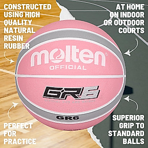 Molten Women's BGR6-WPS Basketball, Pink/Silver, Size 6 - Boys 12-14 & Girls 12+, Adult