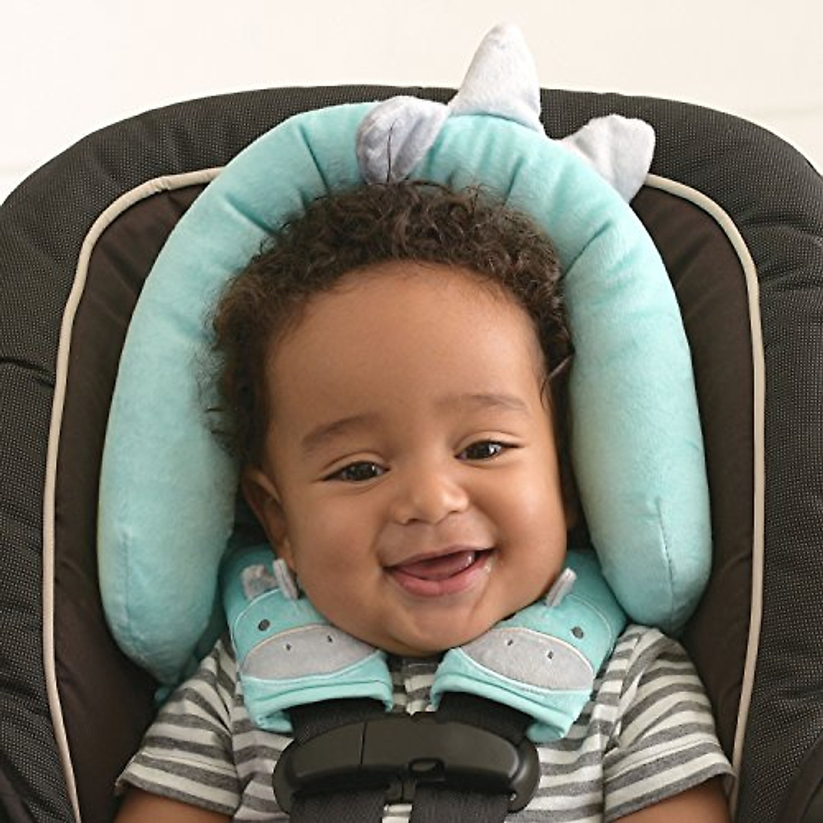 Travel Bug Baby & Toddler 3-Piece Head Support & Strap Covers Set for Car Seats, Strollers & Bouncers … (Dinosaur)