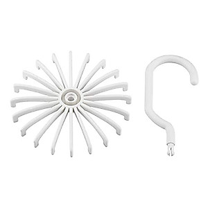 Tie Rack, Scarves Hanger, 360° Rotatable Tie Rack Belt Scarves Hook Hanger Holder Organizer(White)