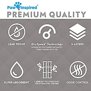 Paw Inspired Disposable Guinea Pig Cage Liners | Bamboo Charcoal Odor Controlling | Super Absorbent Liners Pee Pads for Ferrets, Rabbits, Hamsters, and Small Animals (34x24 (Critter Nation) -12 ct)