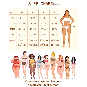 DaiLiWei Womens 2 Piece Brazilian Thong Bikini Set High Cut Swimsuit Padded Scoop Neck Push Up Top Bathing Suit Cheeky Bottom