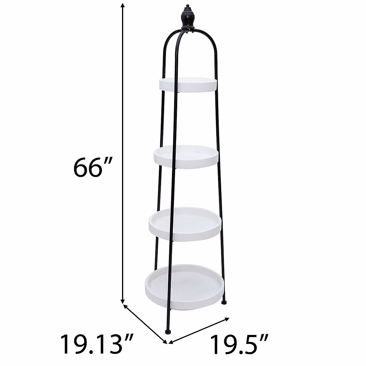 Hobby Lobby Four-Tier Metal and Wood Floor Shelf, 66 x 19 x 19 inches, White and Black