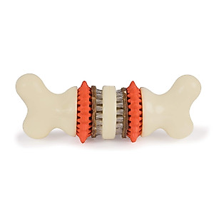 PetSafe Sportsmen Bristle Bone - Treat-Holding Toy for Dogs - Treat Rings Included - Treats Thoroughly Mixed During Bake to Prevent Choking - Rigorously Tested Ingredients - Orange, Large