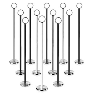 New Star Foodservice 23275 Ring-Clip Table Number Holder/Number Stand/Place Card Holder, 15-Inch, Set of 12