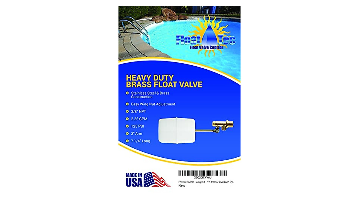 Heavy Duty Auto Fill Water Float Valve for Pools & Spas