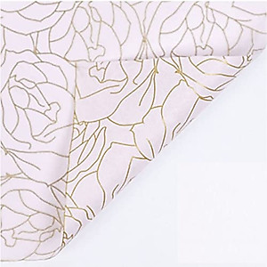 Flower Tissue Wrapping Paper Sheets Korean Bouquet Packaging Materials Rose Pattern Florist Supplies Shoes Clothes Cake Baking Packing Paper DIY Crafts 19.7x27.5 inches 28 Sheets (1 Gold Dust)