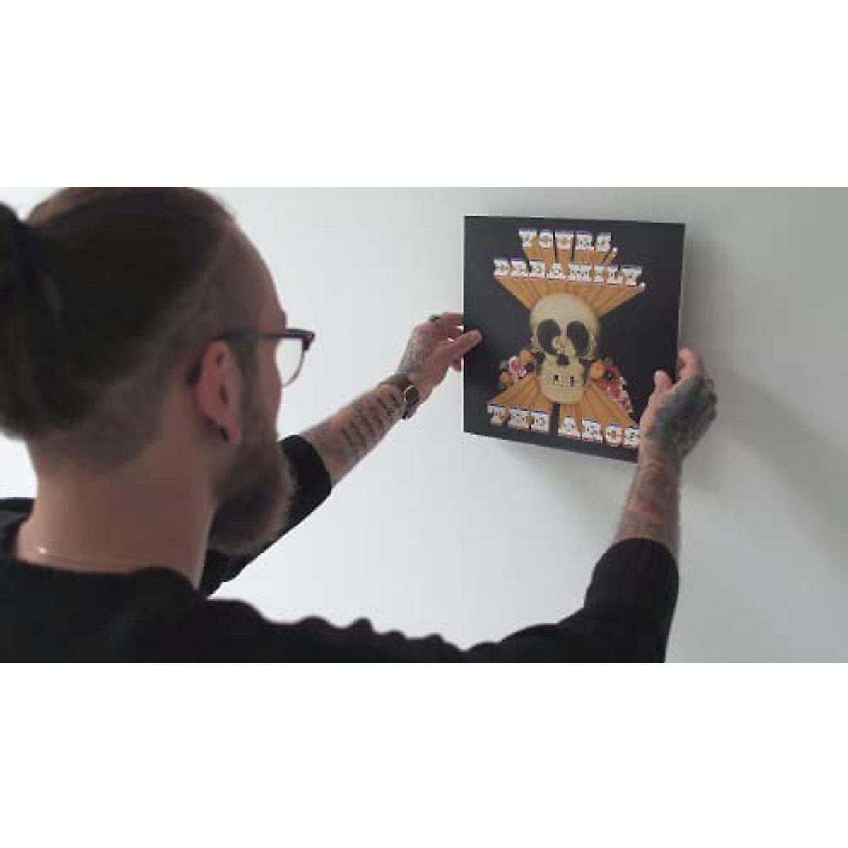 Twelve Inch Vinyl Floating On Your Wall - No Frames, No Visible Support Original - Natural