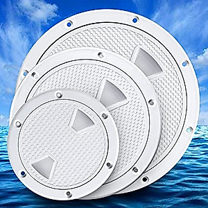 smartmarine Boat Hatch Black 4" 6" 8" Round Non Slip Inspection Hatch w/Detachable Cover for Marine Boat Yacht (4 inch)