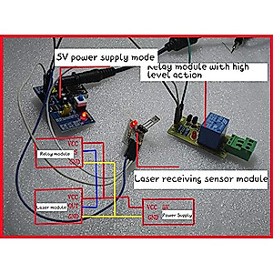 Acxico 2Sets Laser Sensor Module For Arduino AVR(KY-008 Laser Transmitter +Laser Receiver Sensor Module Non-modulator Tube)