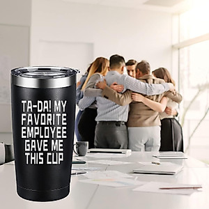 ARIABLE Ta-da My Favorite Employee Gave Me This Cup - Christmas Gifts for Boss from Employee - Best Gift Ideas for World Best Boss Ever, Men, Birthday, Principal, Bosses Day