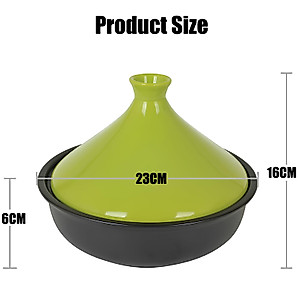 Xgxoz Ceramic Cooking Pot Non-Stick Tajine with Cone-Shaped Lid, Enameled Tajine Pot for Cooking And Stew Casserole