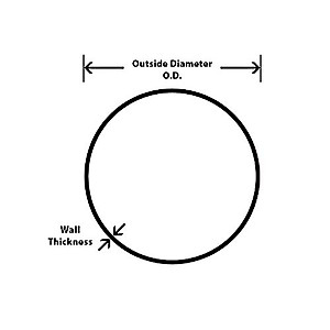 HPS AJ400-325 6061 T6 Aluminum Joiner Tubing with Bead Roll, 16 Gauge, 4" Length, 3.25" OD, 0.065" Wall Thickness