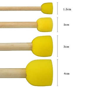 20 PCS Round Sponges Brush Set Kids Painting Tools - Pistha Sponge Painting Stippler Set DIY Painting Tools in 4 Sizes for Kids (Yellow)