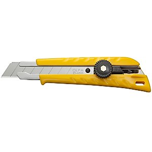 OLFA 18mm Heavy-Duty Utility Knife (L-1) - Multi-Purpose Custom Cutting Depth Utility Knife w/Ergonomic Grip Handle & Snap-Off Blade, Replacement Blades: Any OLFA 18mm Blade