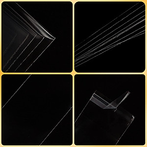 Self Sealing Cellophane Bag Treat Bags Adhesive Clear Cello Cookie Bags Resealable Cellophane Bag for Packaging Gifts, Cookies, Favors, Products,Candy (2x10 inch)
