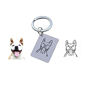 Dog Tag keyring, Customization Jewelry, Personalised Keyring - Calendar Photo Engraved Key Chain Fob - Pet Picture Jewelry, Pet Tag with Address, Dog Picture with address, Engraved your Phone Number