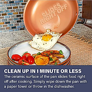 Gotham Steel Hard Anodized Fry Pan Premium Skillet Set with Ultimate Nonstick Ceramic & Titanium Coating, Induction Capable, Oven and Dishwasher Safe, 9.75"+11.3", Brown