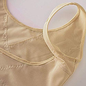 Women Slimming Tank Top Shaper Body Wear Tummy Control Seamless Vest Tummy Control with Butt Lifter (Khaki, XXXL)