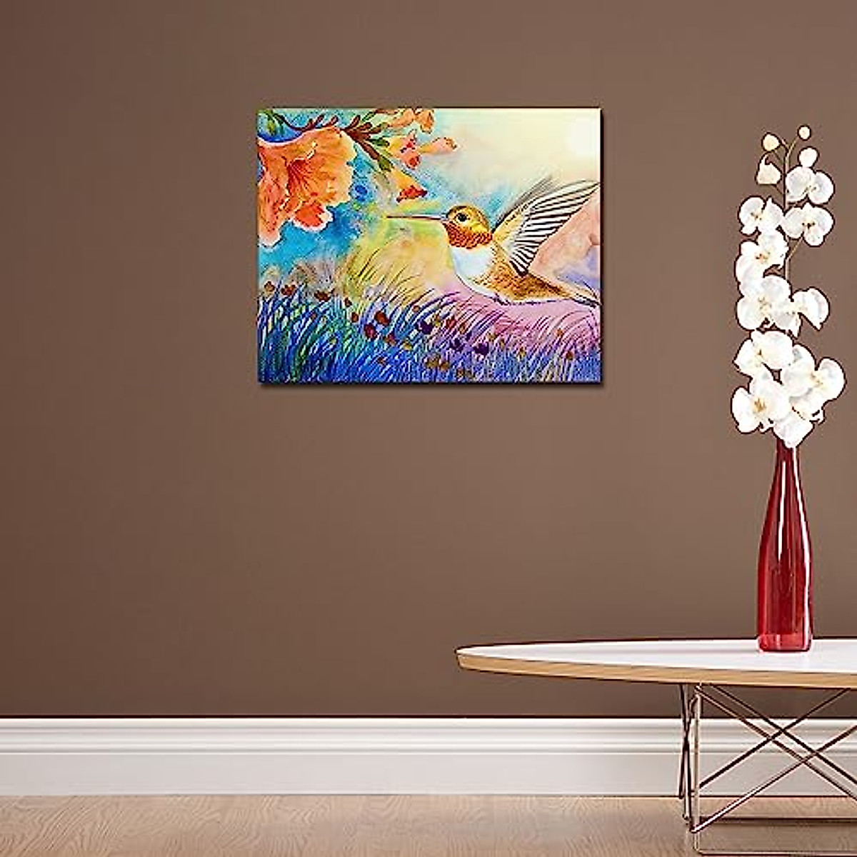 TUMOVO Paint by Numbers for Adults Beginner, Hummingbird Oil Painting for Adults Kids Paint by Number Watercolor Painting Kids Paint by Number Kits Romantic DIY Acrylic Painting Kits, 16"x20"