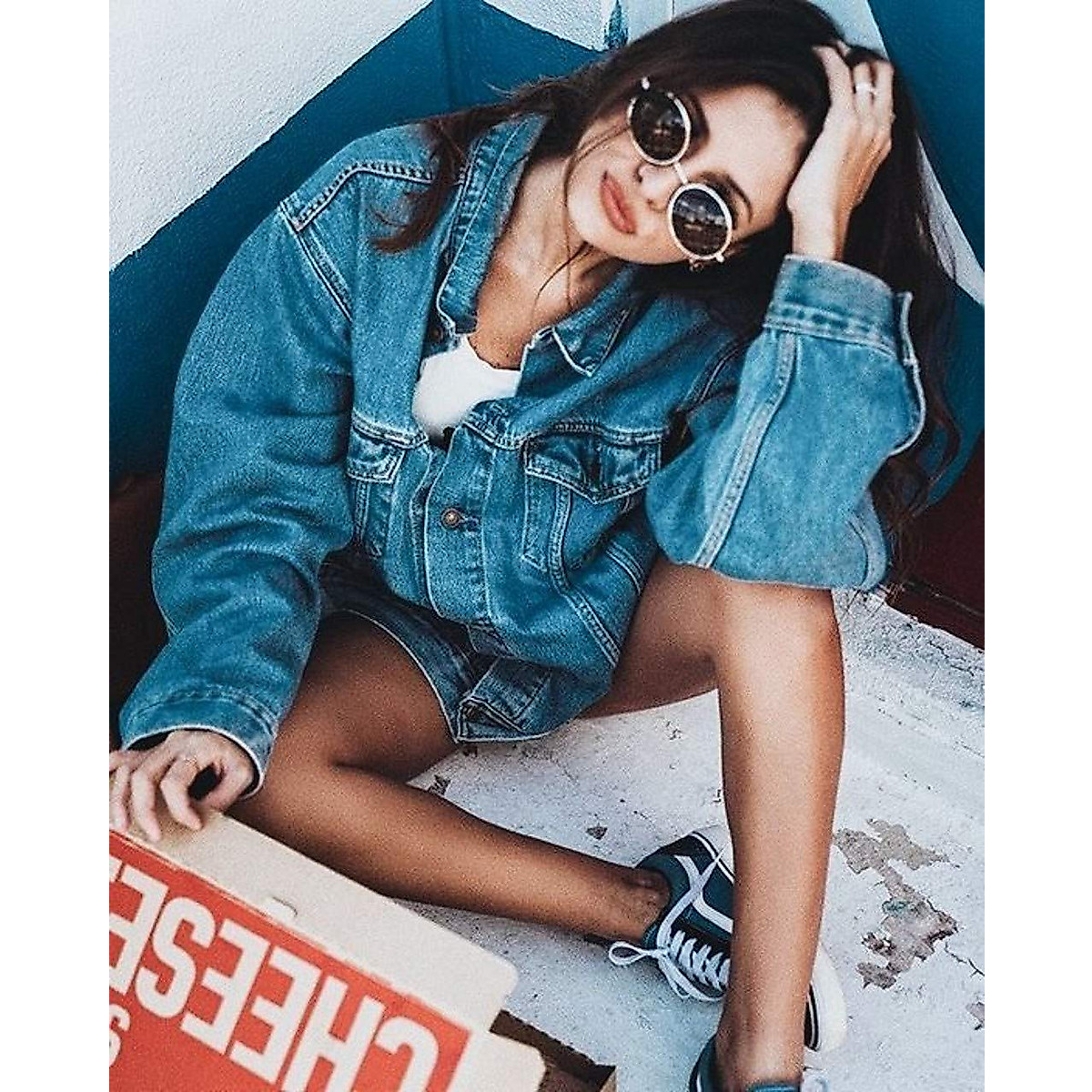 GIFIORE Oval Sunglasses Vintage Retro 90s Sunglasses Trendy Designer Glasses for Women Men (Gold Frame Grey Lens)