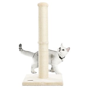 Karolpar 34inch Cat Scratching Post with Natural Sisal Rope 4.3Inch Large Diameter Scratcher Post Tree for Indoor Cats Beige