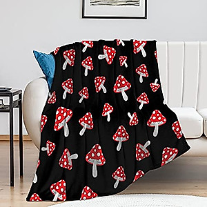 brandsonSale EFOEKY Mushroom Ultra Soft Fleece Blanket for Kids Adults Lightweight Cozy Plush Flannel Blanket for Sofa/Couch/Living Room/Bed Gift All Season Throw Blanket,50"×60"
