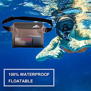 HEETA Waterproof Dry Bag for Women Men Transparent Black 5L Bundle with 2-Pack Waterproof Pouch with Waist Strap