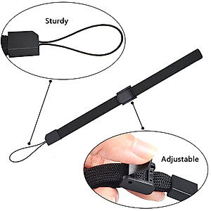 VEXMOTT Wrist Strap Hand Lanyard Adjustable Slider Lock Compatible with Wii Remote Controller Cell Phone Camera USB Flash Drive Black - 3 Piece