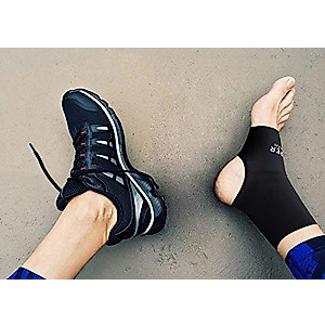 Copper Compression Ankle Orthopedic Brace - Copper Infused Plantar Fasciitis Sleeve Relief for Foot Pain, Ankle Sprain, Arch Support, Achilles Tendonitis, Tendons & Heel Spurs Fits Men & Women - Large