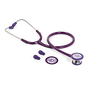 RCSP Dual Head Stethoscope For Doctors And Medical Student, Pediatric And Adult Stethoscope, light weight Alluminium Chest Piece with Flexible Jointless Tube & Soft Sealing Ear Knobs (PURPLE)