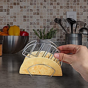 Yaoxianwu Taco Shell Mold Stand - Stainless Steel Tacos Shells Maker for Baking, Fryer or Air Frying Make Crispy Flat-Bottom Tacos Shells Holder Stand Tortilla Maker at Home (Pack of 2 Sets)