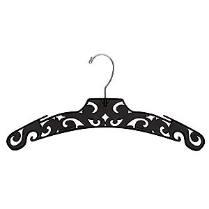 Boutique Black Carved Plastic Dress Hangers - Case of 50
