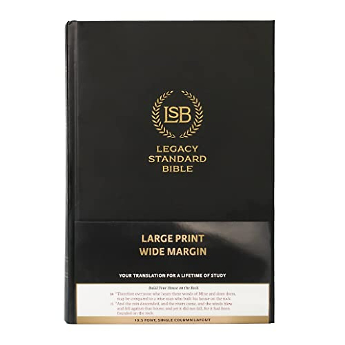 LSB Large Print Wide Margin Black Hardcover