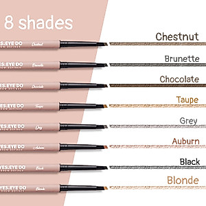 Eyebrow Pencil for Older Women, Dual-Ended Brow Liner Pen with Spoolie, Micro Triangle Tip Eye Brow Filler Pen for Brow Lamination Effect, Hair-Like Stroke, Gray, YES.EYE DO