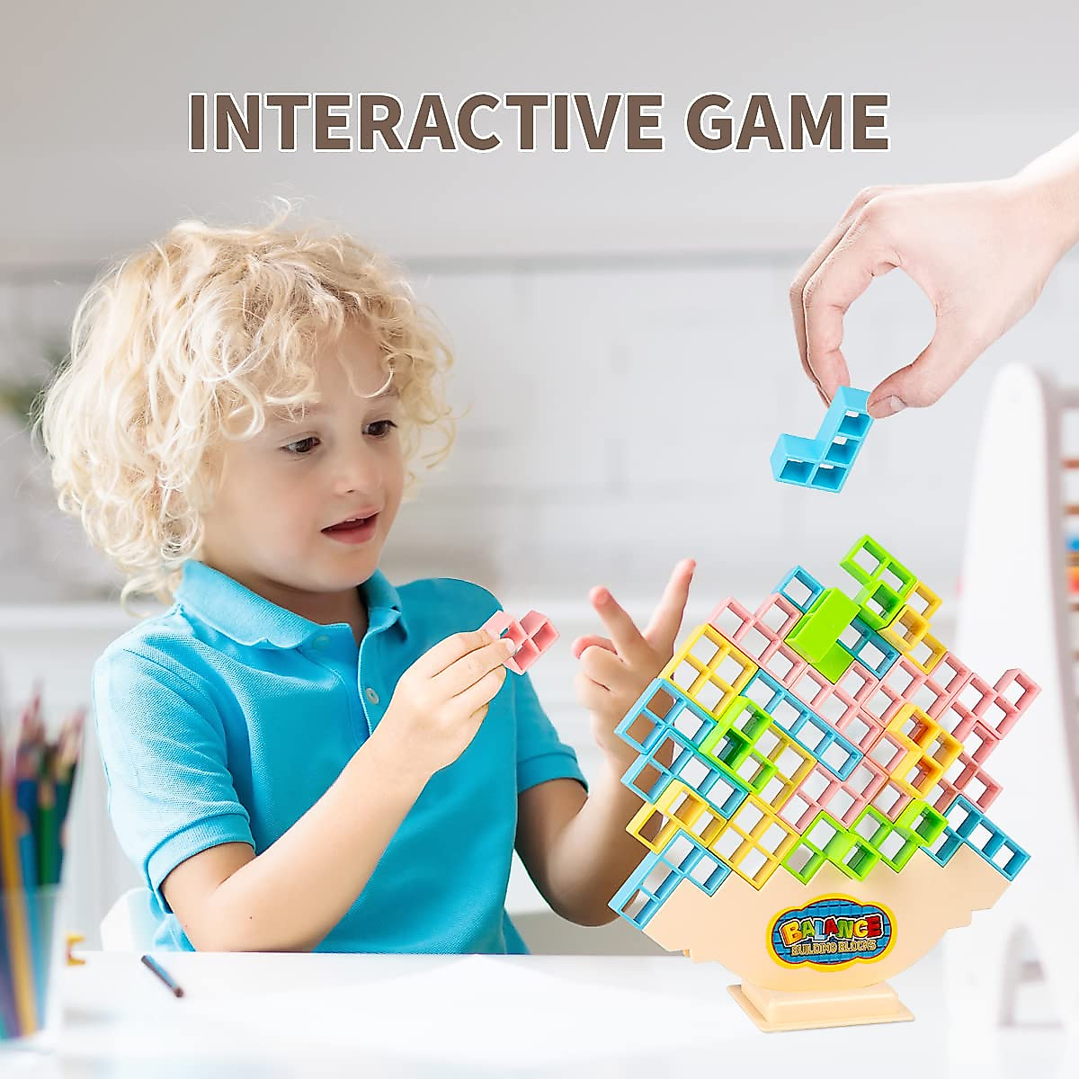 YISOOPEI 32pcs Stacking Toys Balance Building Blocks, Blocks for Kids Ages 4-8, 2 Player Games for Family Games for Kids and Adults,Travel Games Adult,Party Games.