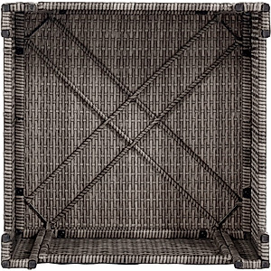 All Weather Outdoor Patio Rattan Sofa Set, 6-Piece UV Resistant PE Wicker Sectional Conversation Furniture Set with 2 Corner Chairs, 2 Single Chairs, 1 Ottoman and 1 Storage Table, Thick Cushions