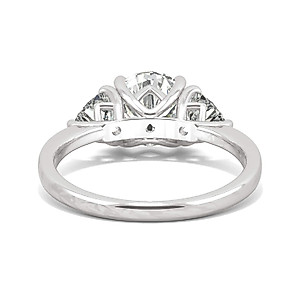 14K White Gold Moissanite by Charles & Colvard 8mm Round Engagement Ring-size 7 2.70cttw DEW