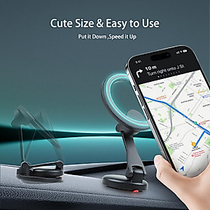 Gorphi fits MagSafe Car Mount [20 N52] Magnetic Phone Holder for Car, Hands Free iPhone Car Holder Dash Mount for Car Fit for iPhone 15 14 13 12 Pro Max Plus Mini,Black