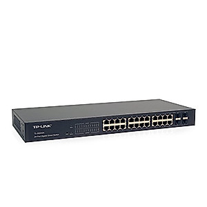 TP-Link 24-Port Gigabit Ethernet Smart PoE Switch with 4-Combo SFP Slots (TL-SG2424P),Black