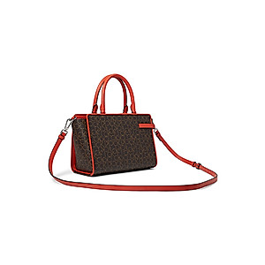 Calvin Klein Jade Satchel Brown/Khaki/Spicy Orange One Size