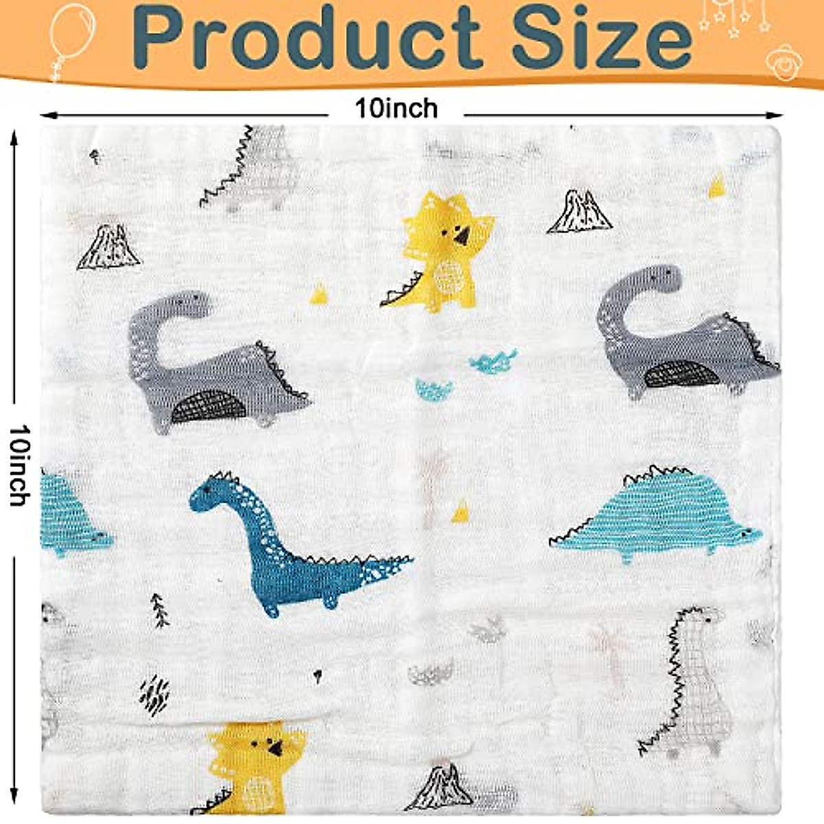 Kenning 30 Pieces Muslin Baby Washcloths for Newborn 10”x10” Soft Absorbent Muslin Burp Cloths Wash Clothes Baby Face Towels for Toddler Boy Girl Shower Gift Baby Registry