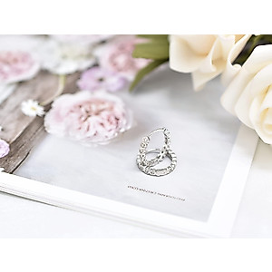 Silver Hoop Earrings for Women - Sterling Silver Hypoallergenic Cubic Zirconia Huugie Hoop Earrings Minimalist Dainty CZ Hoop Earrings Mother's Day Gifts