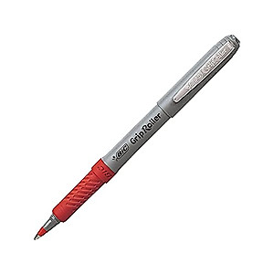 BIC Gre11rd Rollerball Pen, Fine Point, 0.7Mm, Red Ink