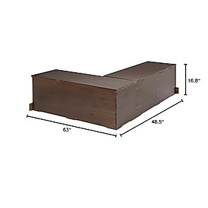 Linon Shipley Backless Nook, Walnut