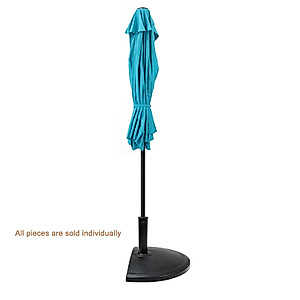 C-Hopetree 20 lb Half Round Heavy Duty Base Stand for Outdoor Patio Market Table Umbrella, Black