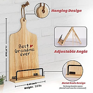 Funistree Gifts for Grandma Mom Christmas Xmas from Grandkids, Funny Gag Stocking Stuffers Ideas for Mom Cup Holder, Women Stocking Stuffers for Nana Granny Cookbook Stand Recipe Book Holder Home Deco