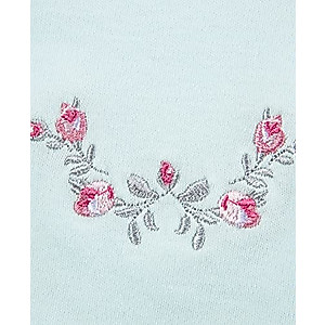 Little Me Baby Girls' 3 Piece Bib and Burp Set, Floral, Mint Print, One Size