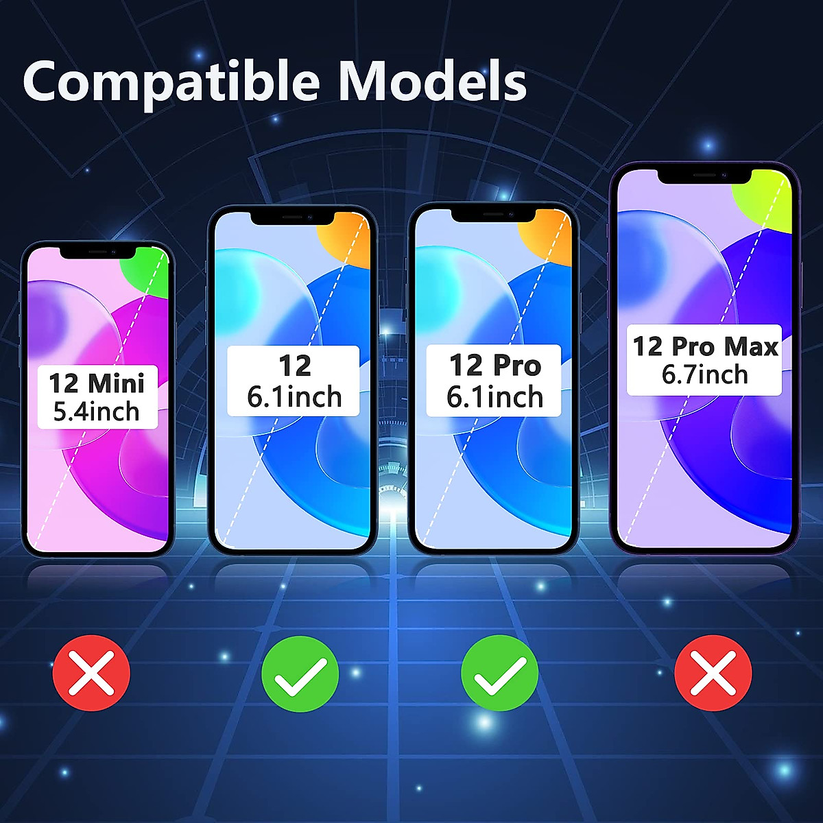 Mobkitfp for iPhone 12/12 Pro Screen Replacement 6.1 inch 3D Touch LCD Screen Display Digitizer Assembly with Repair Tools Kits + Waterproof Frame Adhesive Sticker + Screen Tempered Protector